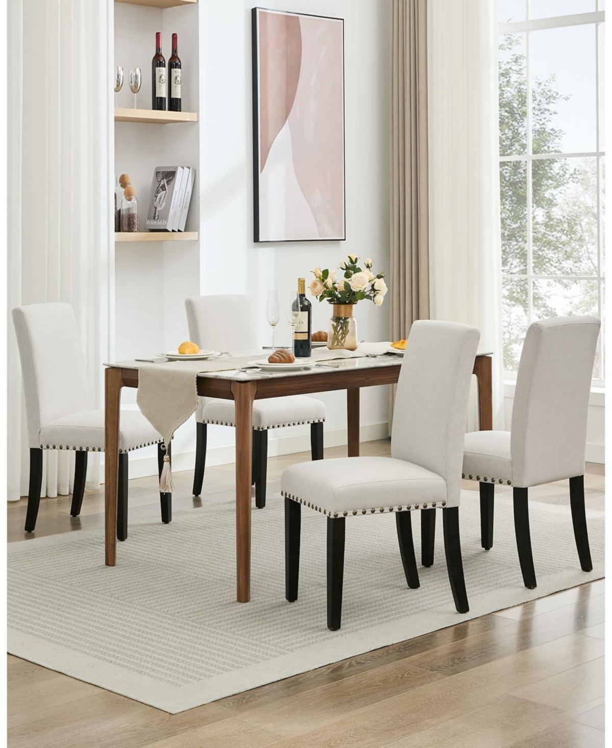 Click here for Gaomon Set of 4 Modern Fabric Upholstered Dining C... prices