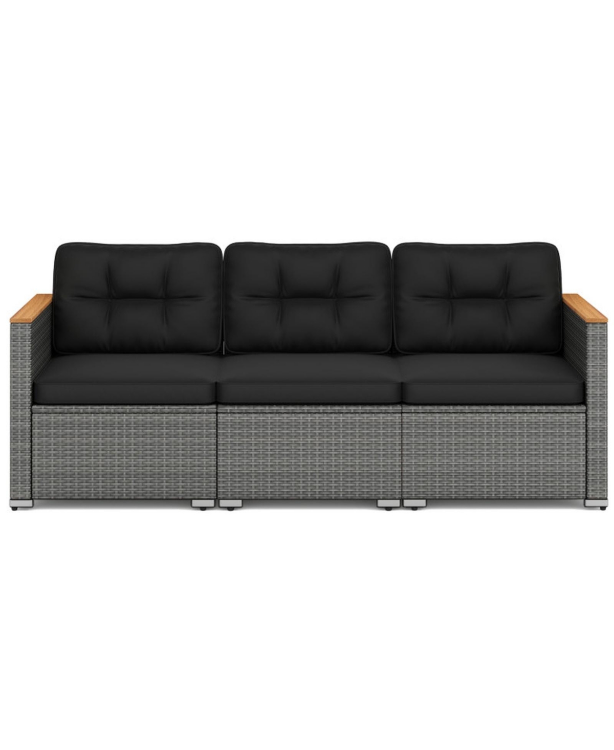 Click here for Gouun 3-Seat Outdoor Patio Pe Wicker Sofa with Aca... prices