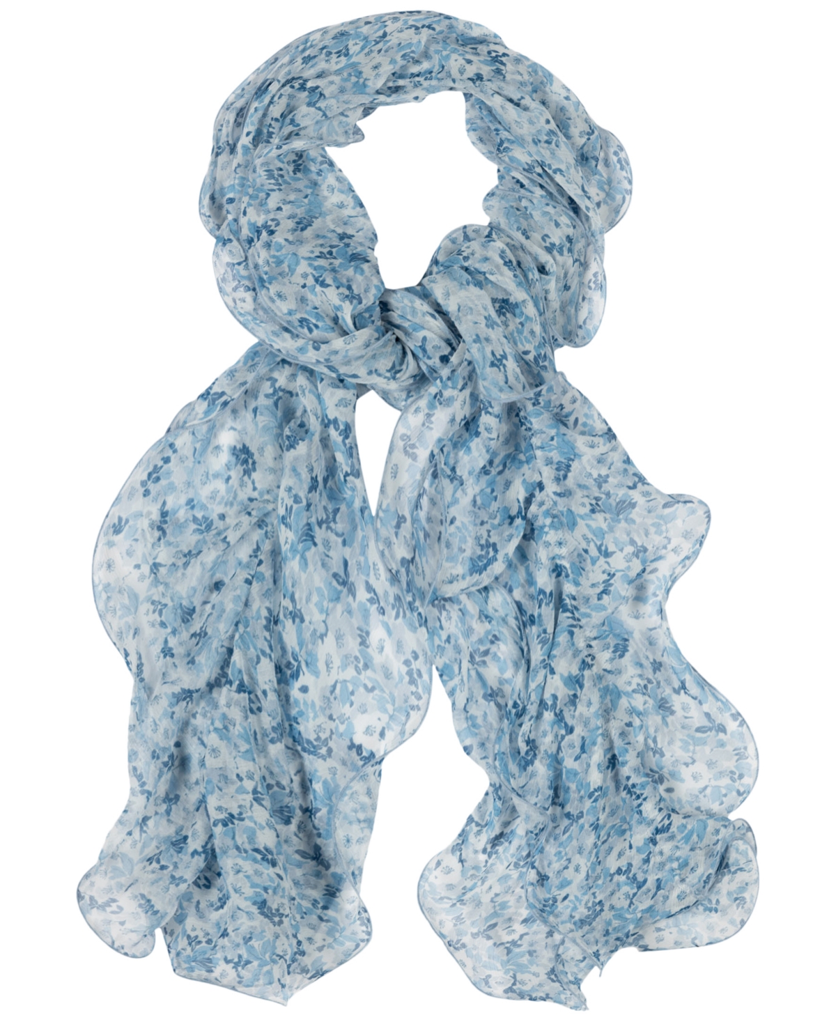 Click here for Lauren Ralph Lauren Floral Double Ruffle Scarf - B... prices