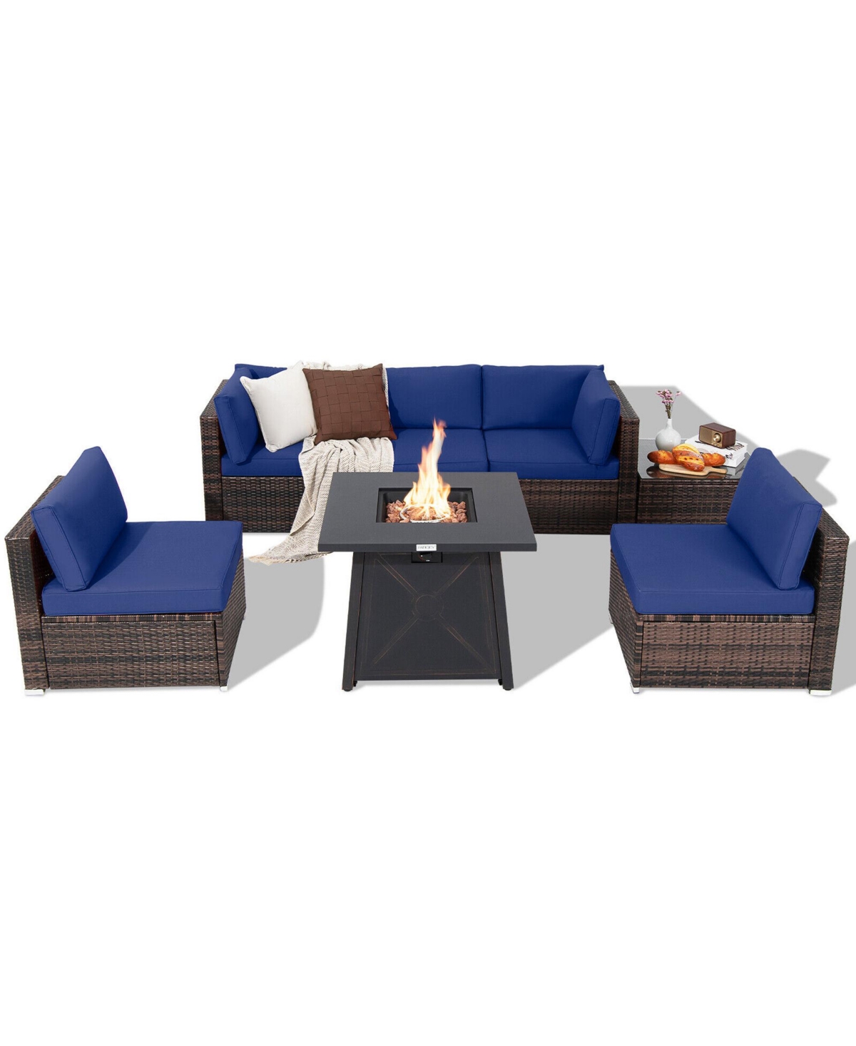 Click here for Gymax 7PCS Rattan Patio Sectional Furniture Set w/... prices