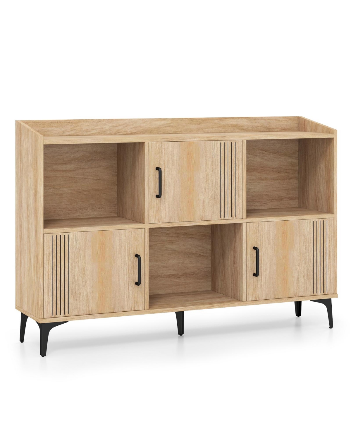 Click here for Bookcase Storage Cabinet with 3 Doors and Open Com... prices