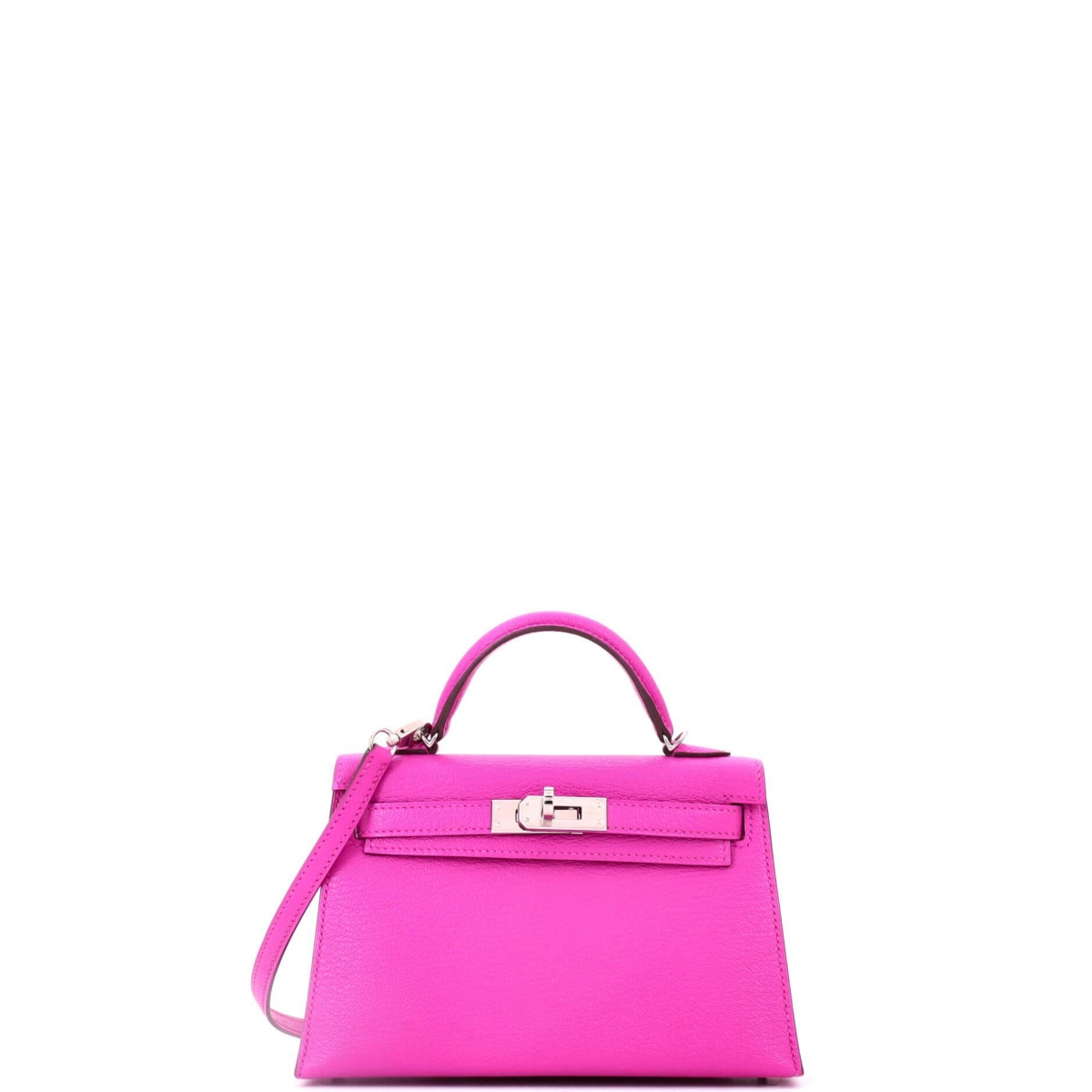 Click here for Pre-Owned HERMES Kelly 20 Handbag Pink Chevre Myso... prices