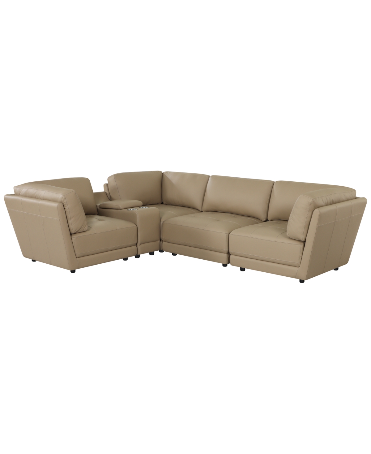 Click here for Versa 5-Pc. L-Shape Leather Sectional with Console... prices