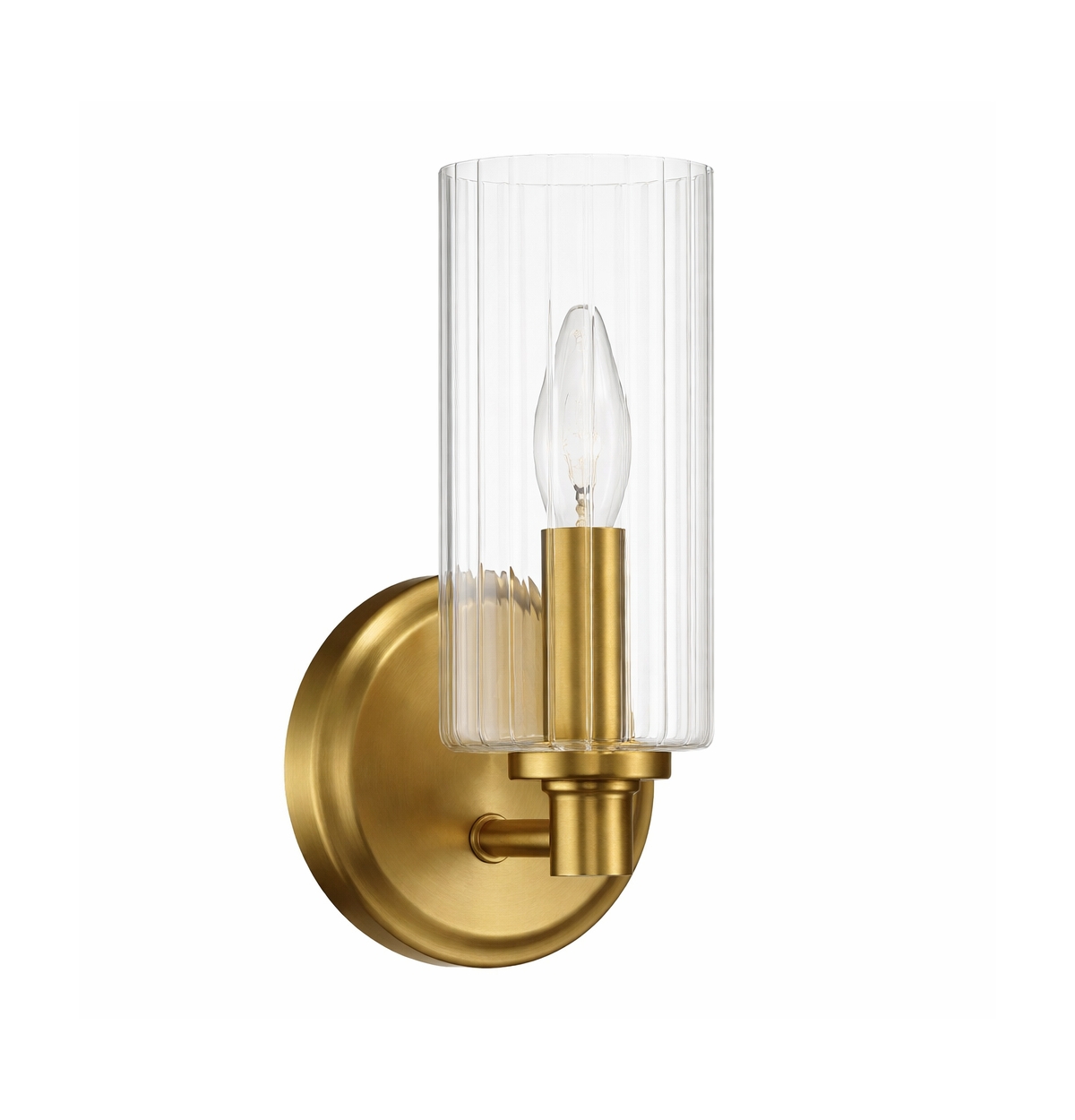 Click here for Busdays Single Light Wall Sconce Clear Ribbed Glas... prices