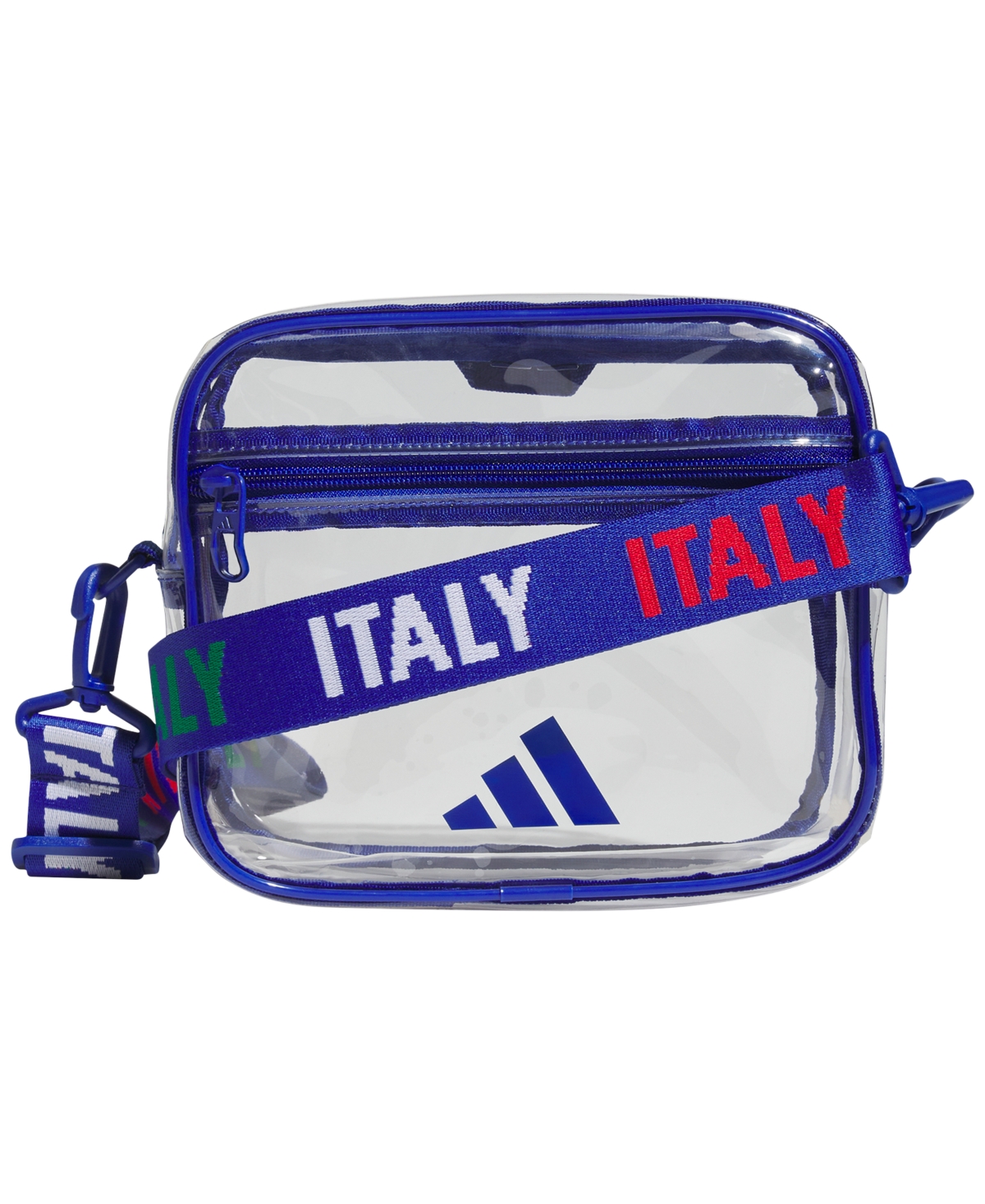 Click here for adidas Mens Italy Zip-Up Crossbody Bag - Clear / B... prices