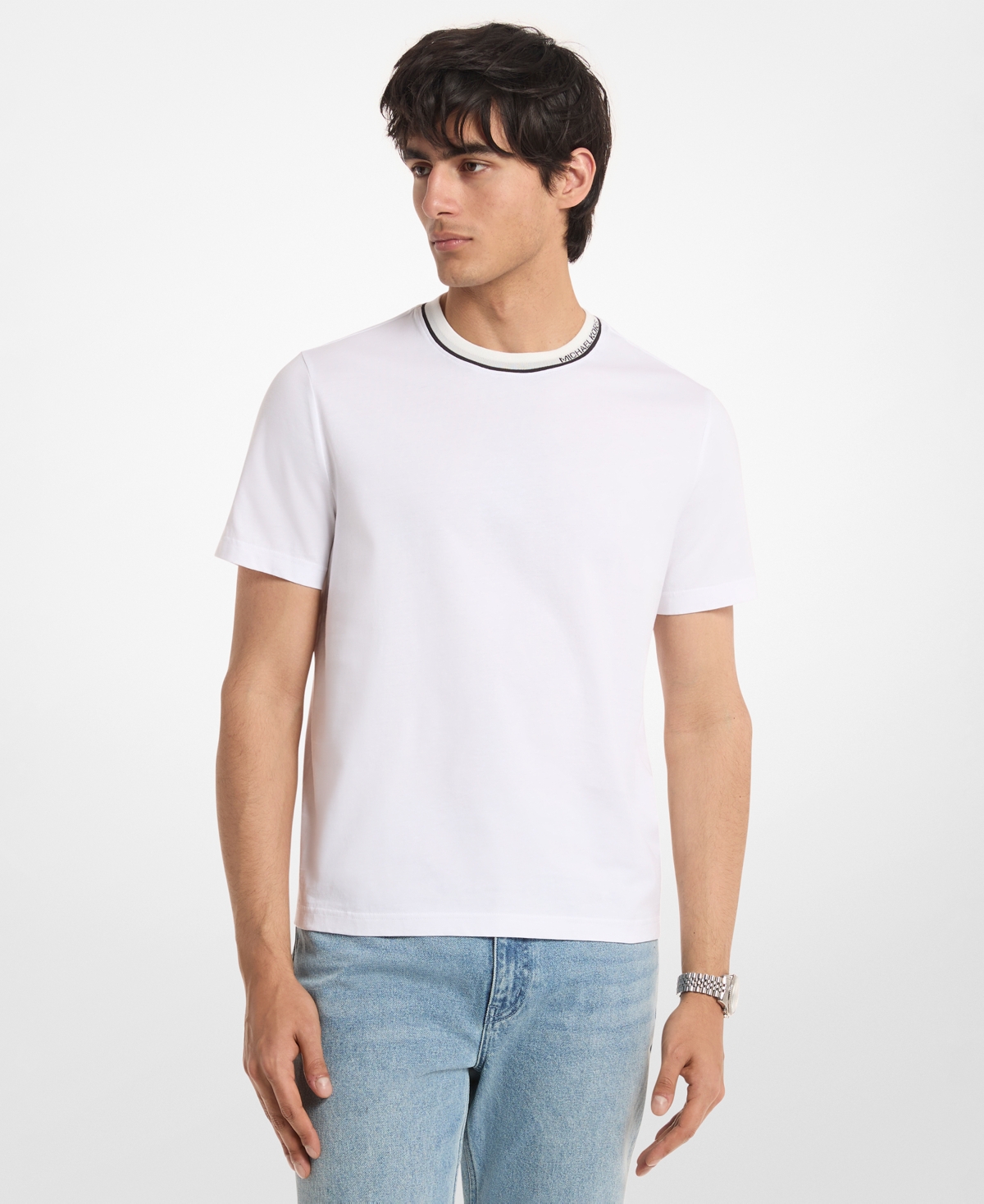 Click here for Michael Kors Mens Contrast Tipping Crewneck T-Shir... prices