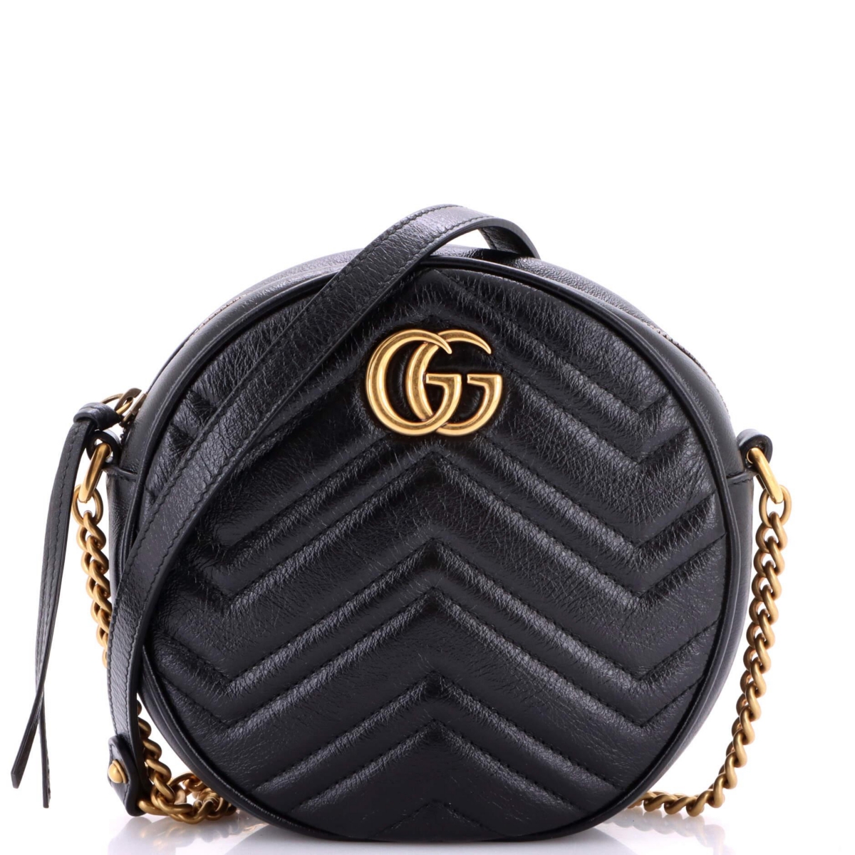 Click here for Pre-Owned Gucci Mini Gg Marmont Round Shoulder Bag... prices