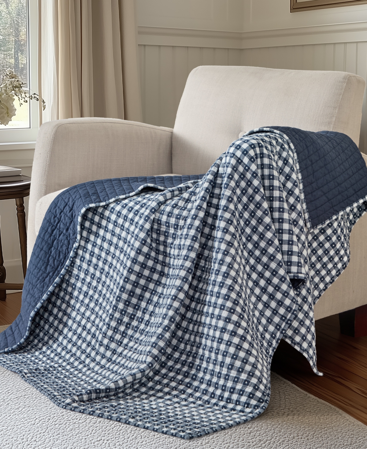Click here for Levtex Camden Buffalo Check Reversible Quilted Thr... prices
