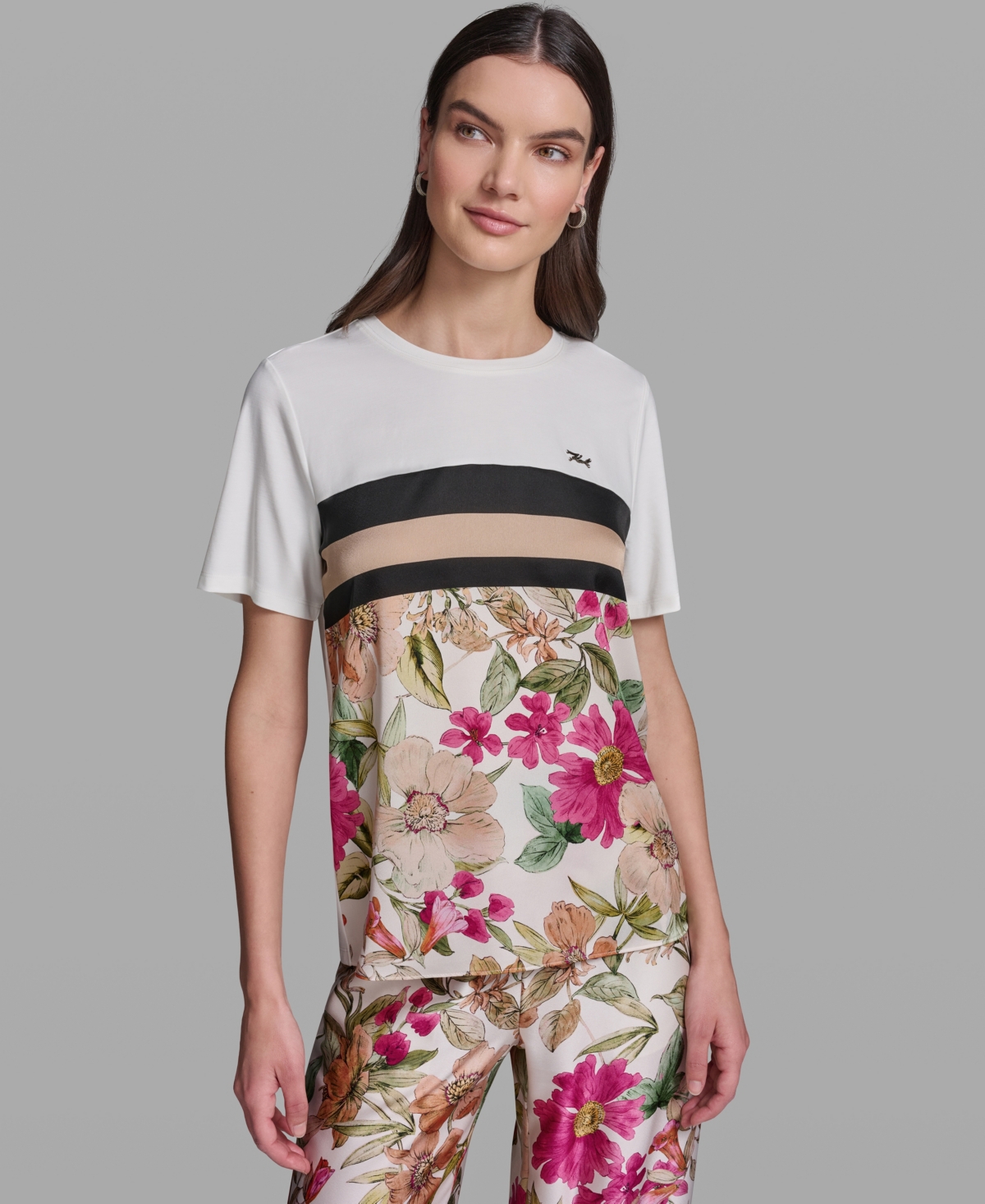 Click here for Karl Lagerfeld Paris Womens Short-Sleeve Mixed Med... prices