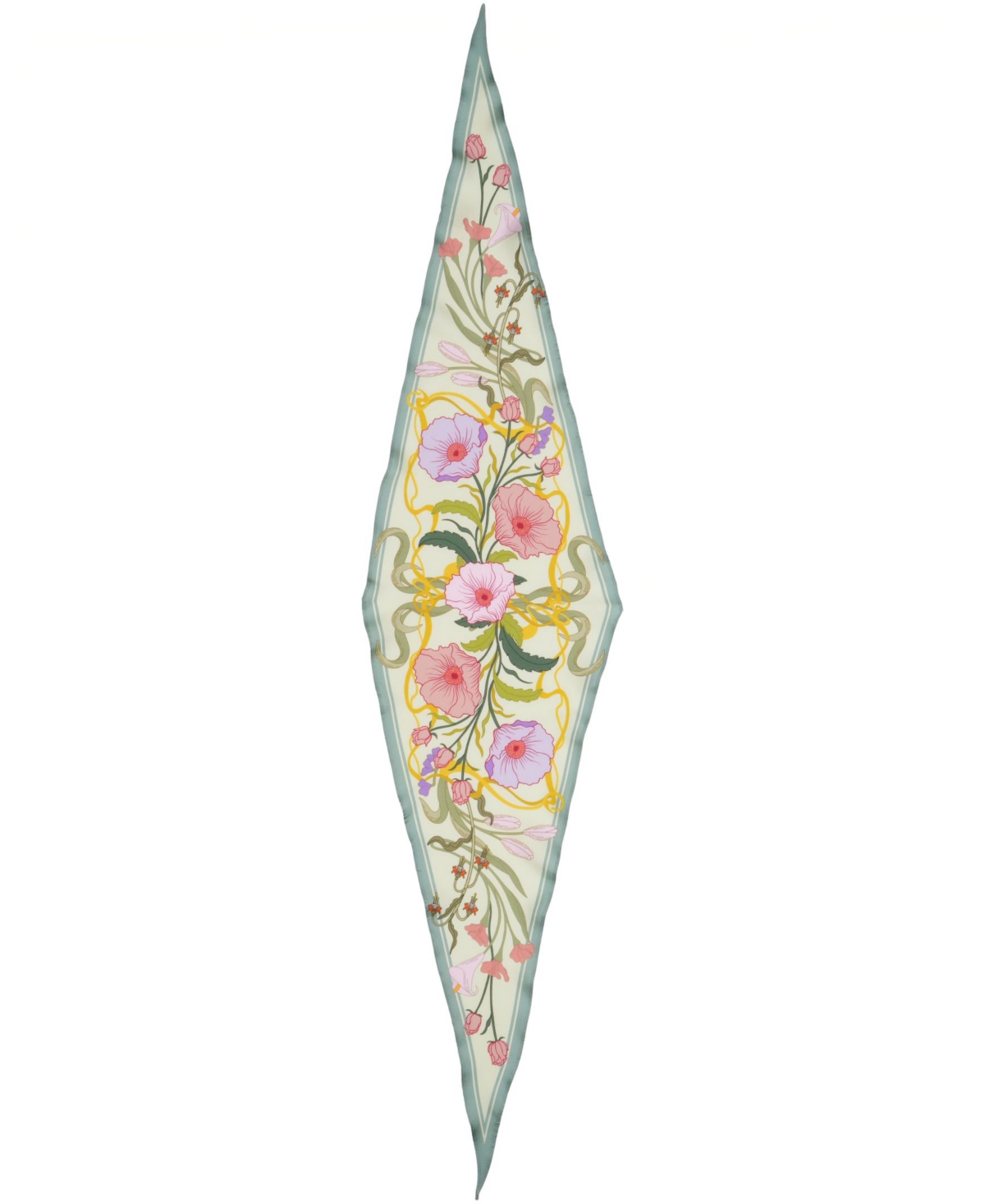 Click here for Bespoke Fashion Floral Diamond-Shape Scarf - Green prices