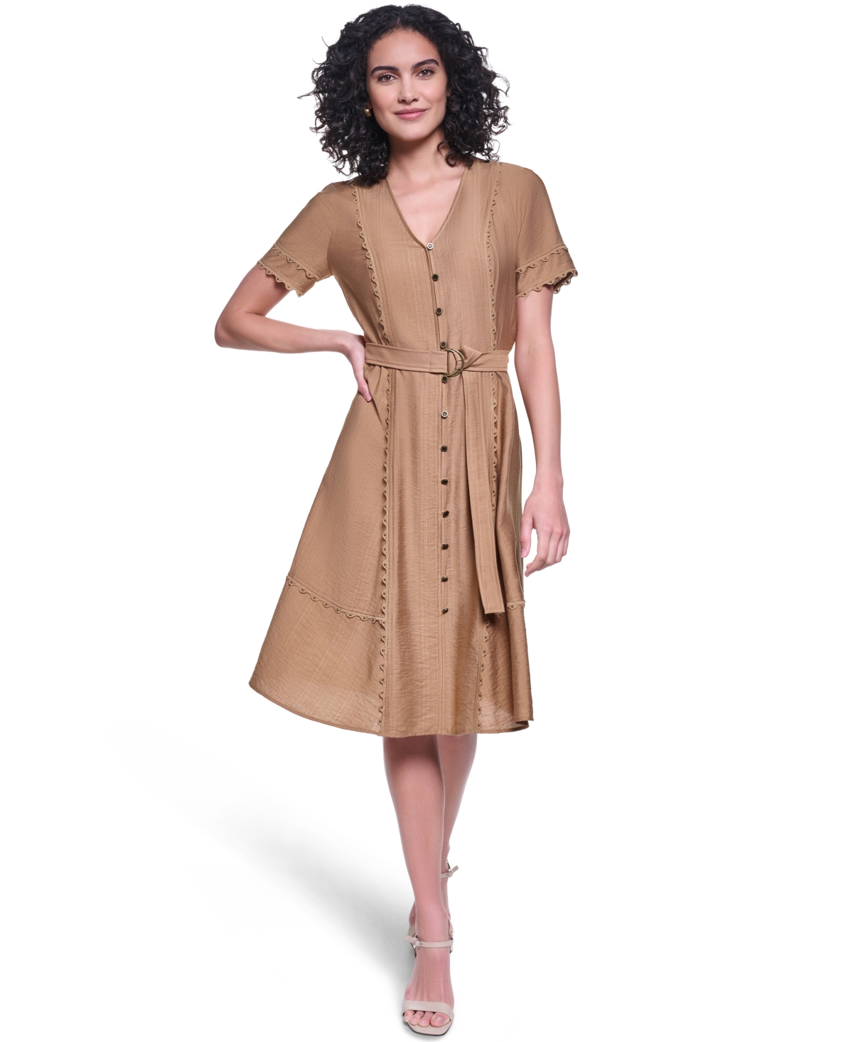 Click here for Karl Lagerfeld Paris Womens Belted Nailhead Trim V... prices