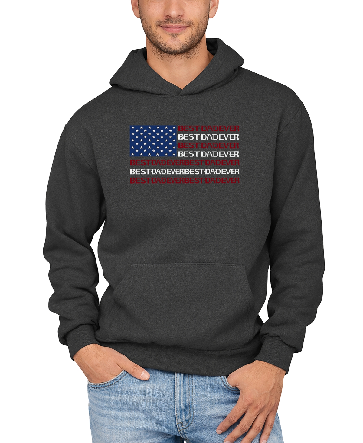 Click here for La Pop Art Mens Best Dad Flag Word Art Hooded Swea... prices
