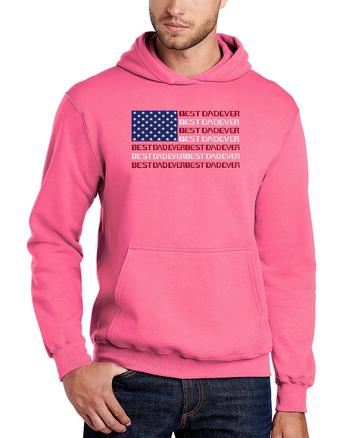 Click here for La Pop Art Mens Best Dad Flag Word Art Hooded Swea... prices