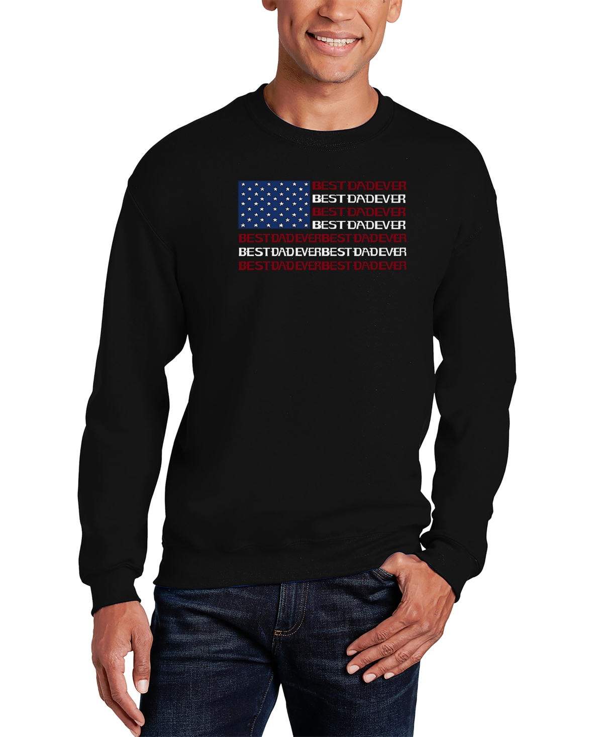 Click here for La Pop Art Mens Best Dad Flag Word Art Crewneck Sw... prices