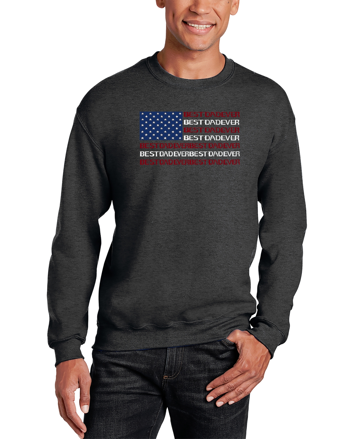 Click here for La Pop Art Mens Best Dad Flag Word Art Crewneck Sw... prices