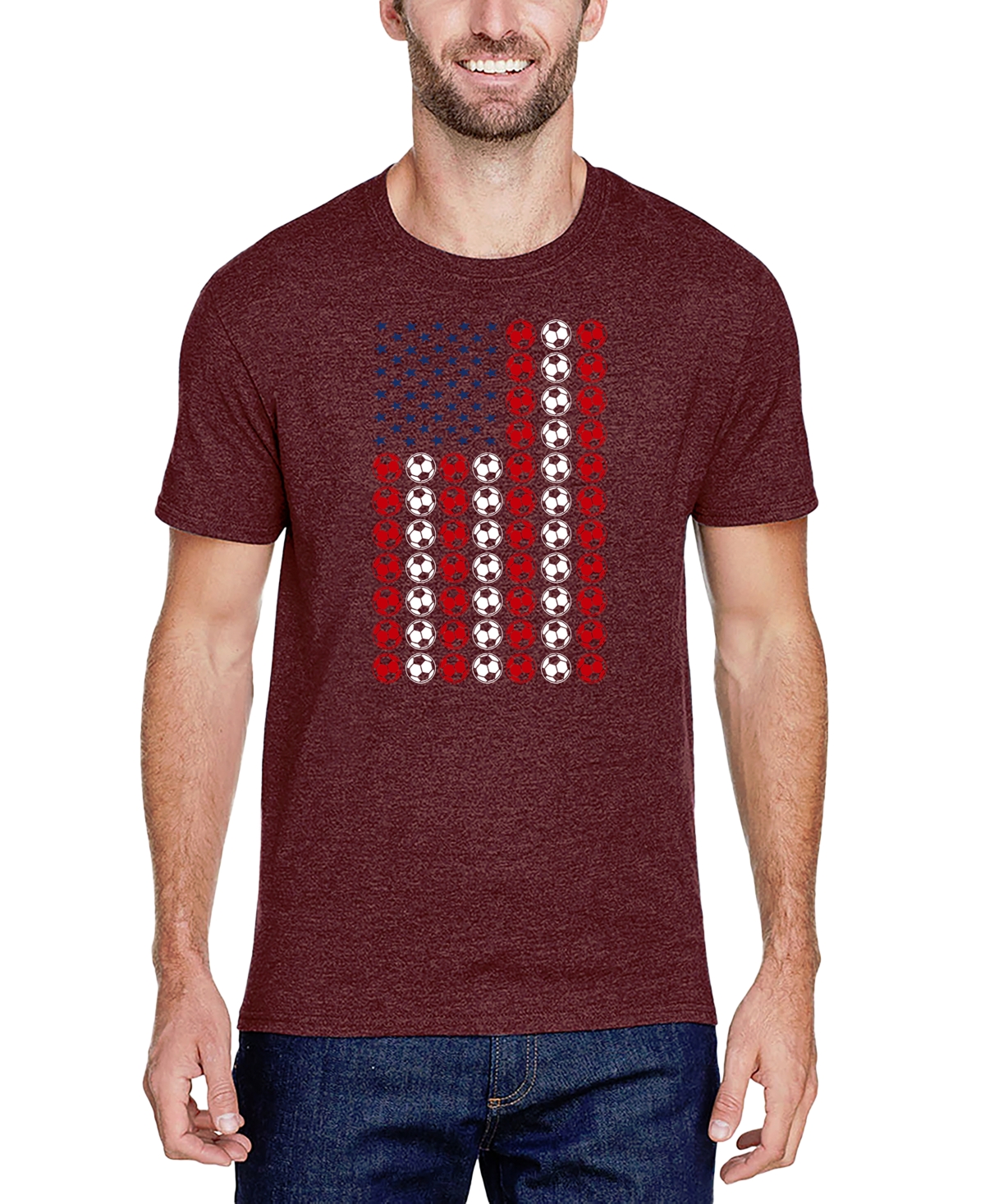 Click here for La Pop Art Mens American Flag Soccer Balls Word Ar... prices