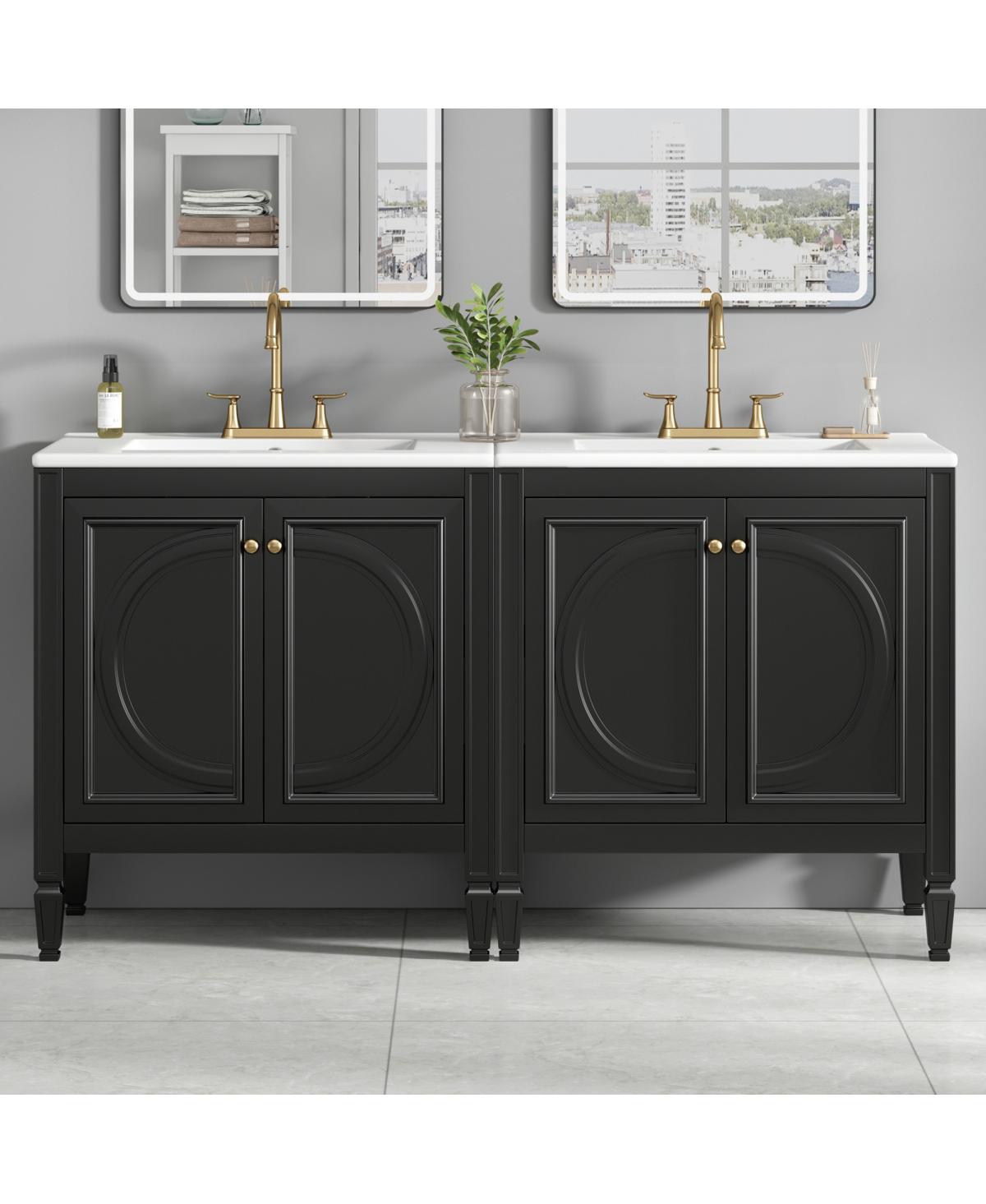 Click here for Sillysis 60 Inch Vintage Double Sink Bathroom Vani... prices