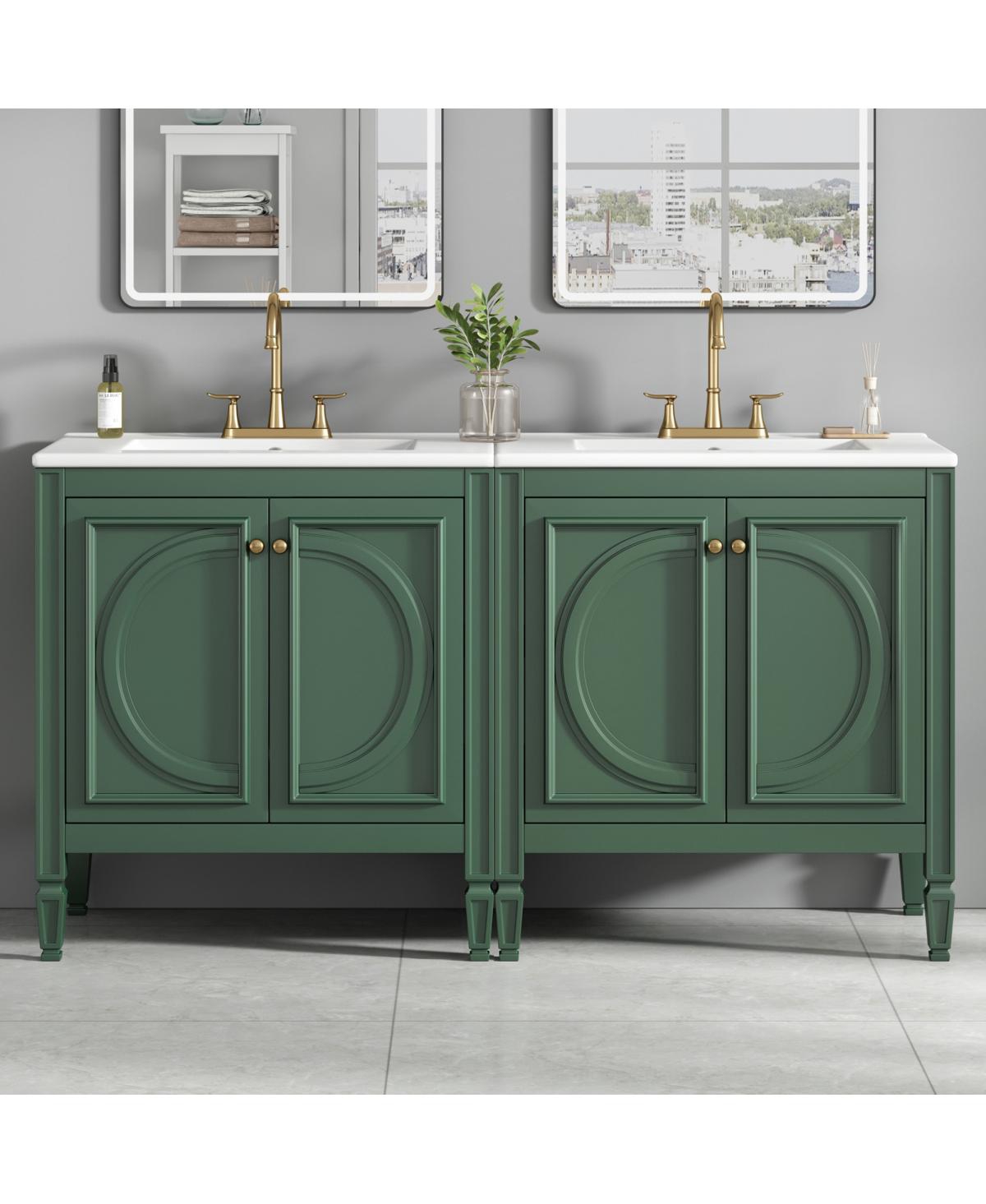 Click here for Sillysis 60 Inch Vintage Double Sink Bathroom Vani... prices