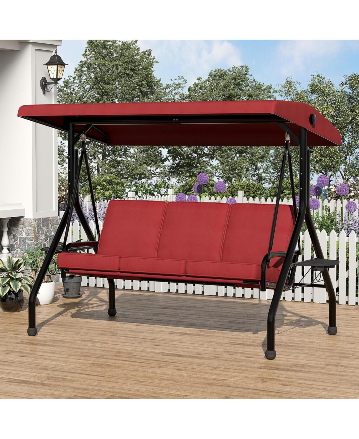 Click here for gaomon 3 Seat Outdoor Patio Swings with Canopy  2-... prices