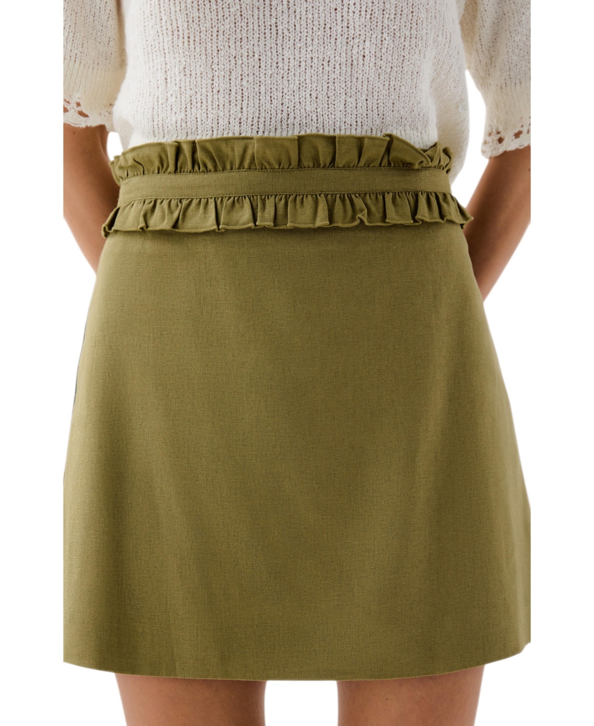 Click here for Scalpers Womens Ruffle Prep Mini Skirt - Khaki prices