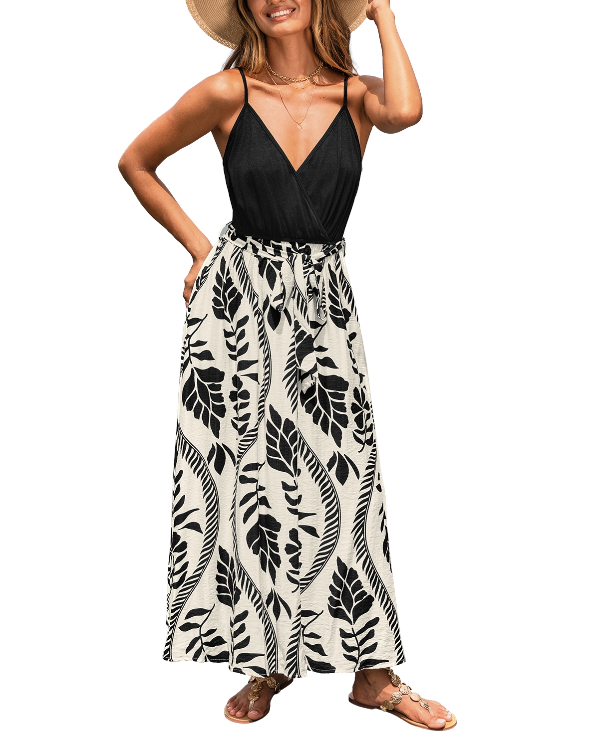Click here for Cupshe Womens Sundown Mood Tropical Maxi Beach Dre... prices