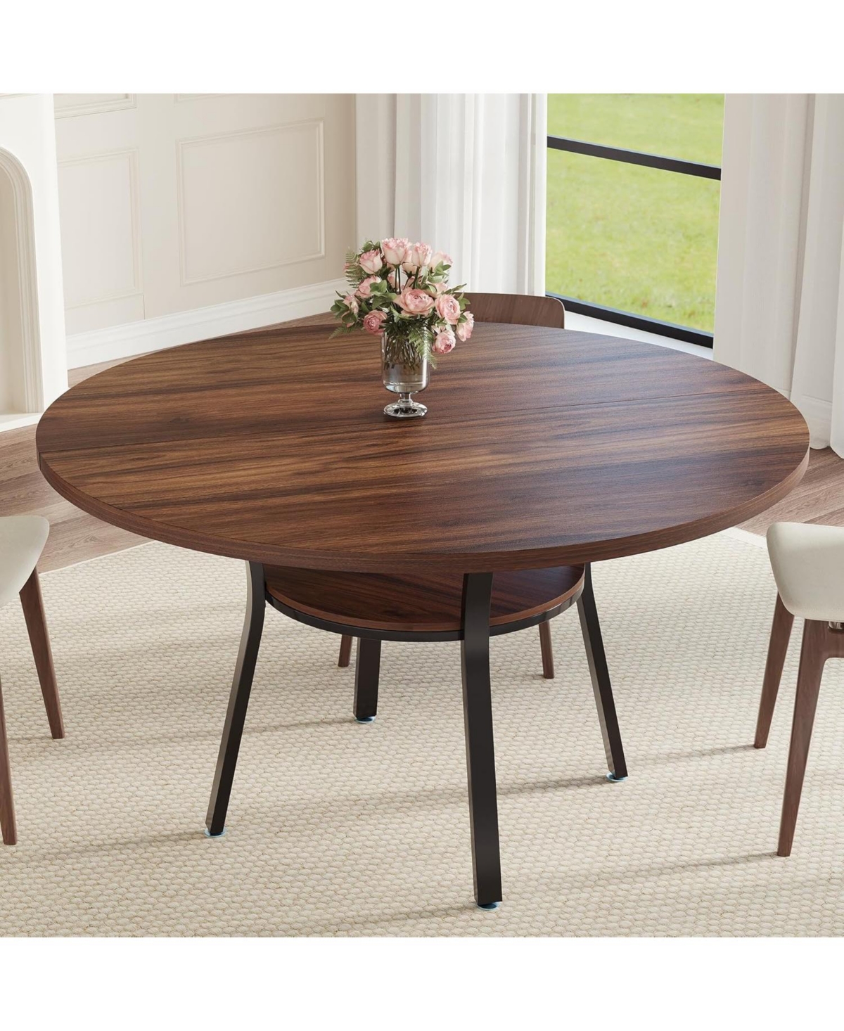 Click here for gaomon 47 Round Dining Table for 4-6  Wood Kitchen... prices