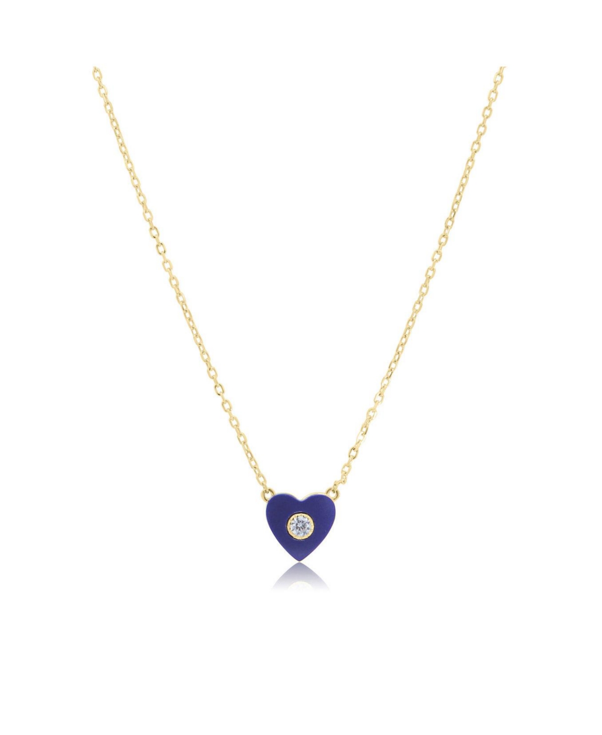 Click here for The Lovery Lapis Cz Single Heart Necklace 14K Gold... prices