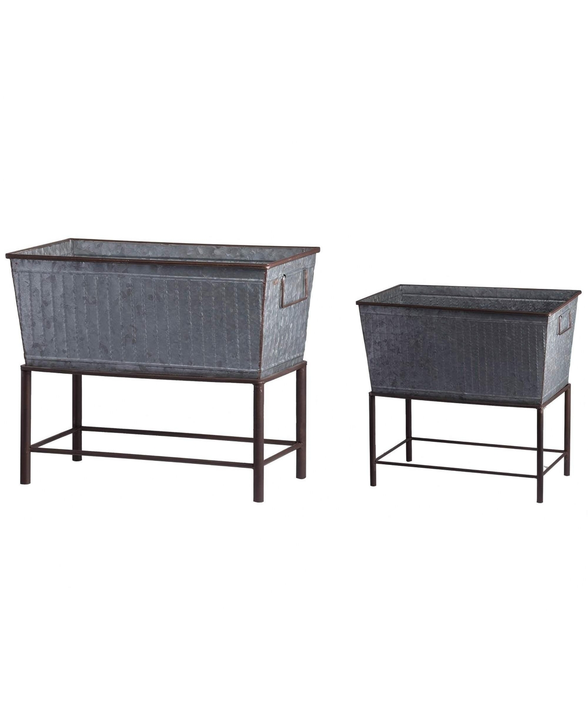 Click here for Clihome Rustic Metal Planters with Stands Set of 2... prices