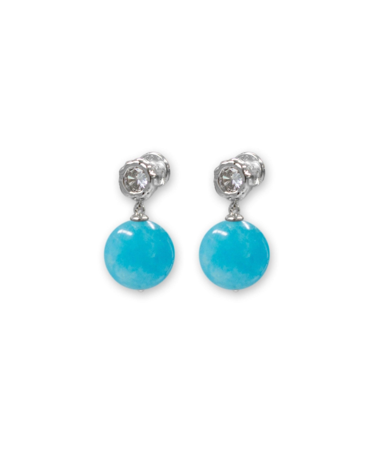 Click here for Classicharms Gia Amazonite Bead Drop Earrings - Bl... prices