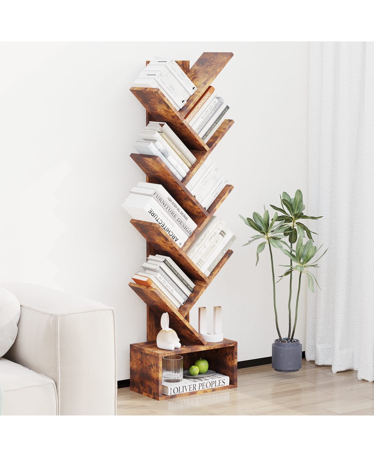 Click here for Gaomon Space-Saving 8-Tier Wooden Tree Bookshelf -... prices