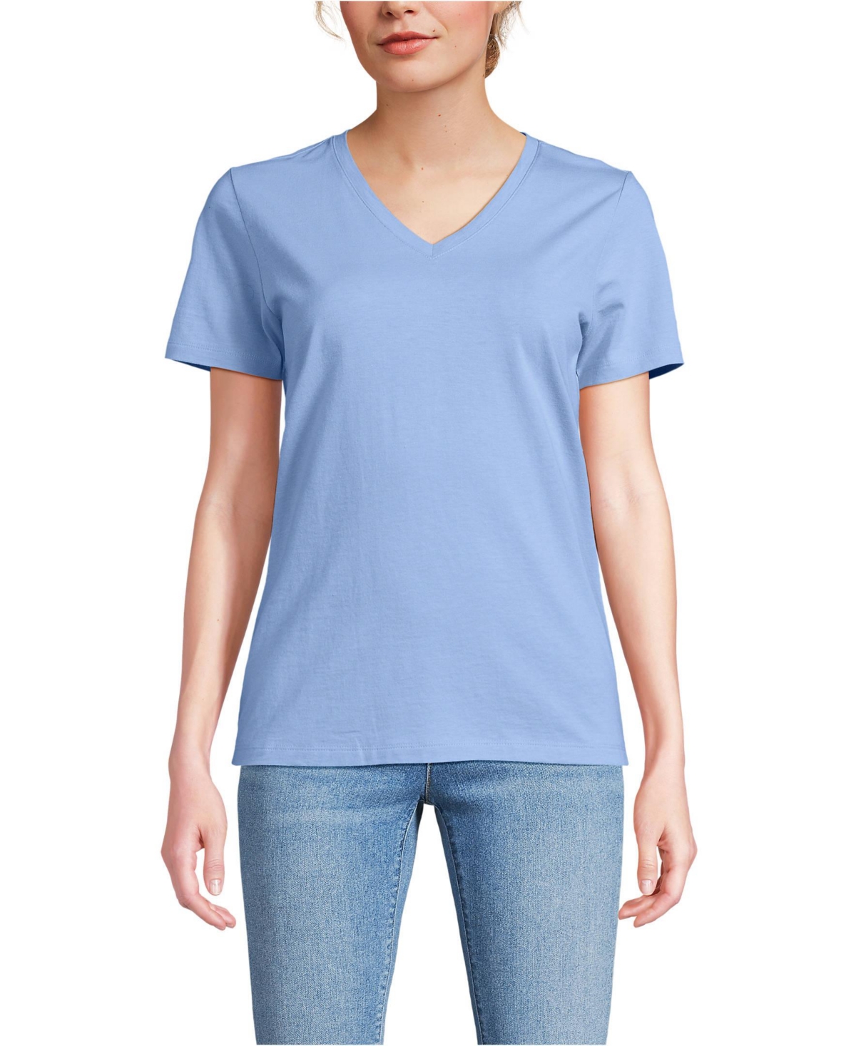 Click here for Lands End Womens Tall Relaxed Supima Cotton V-Neck... prices