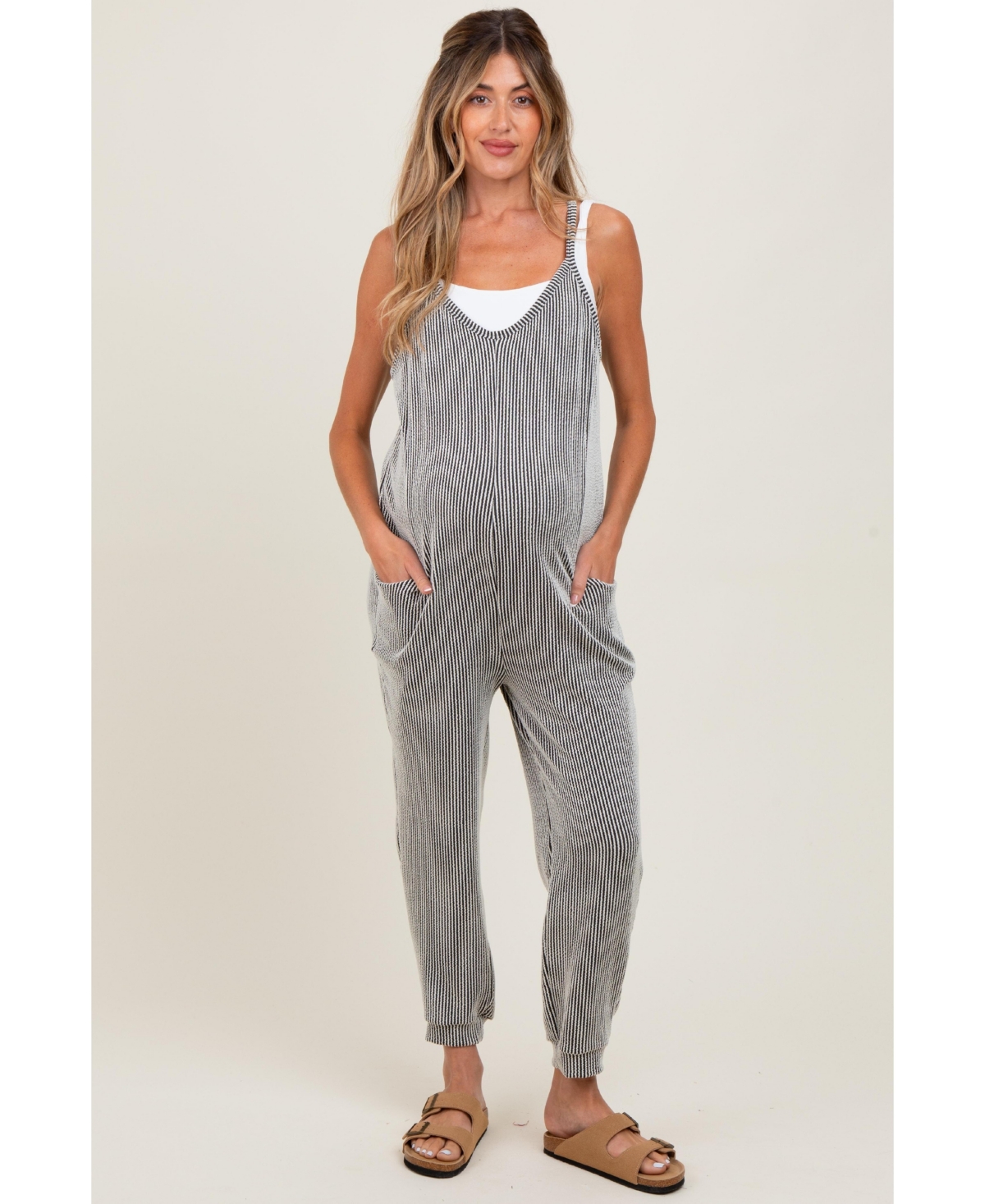 Click here for Pinkblush Maternity Charcoal Ribbed Sleeveless Jum... prices