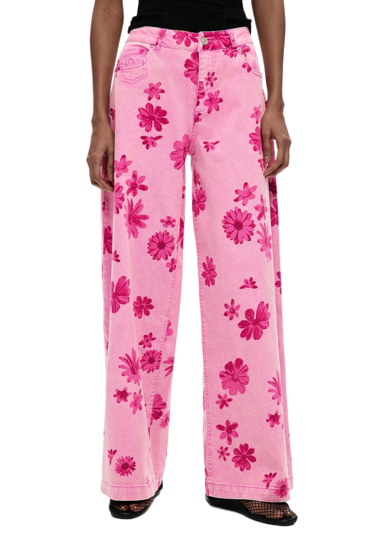 Click here for Desigual Womens Jeans trousers flowers - Light pin... prices