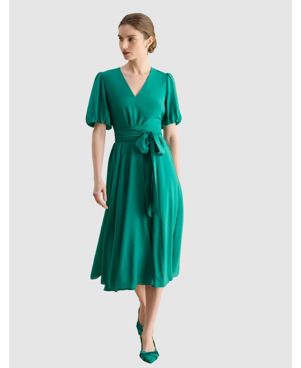 Click here for Hobbs London Womens Dannie Cinched-Waist Collard S... prices