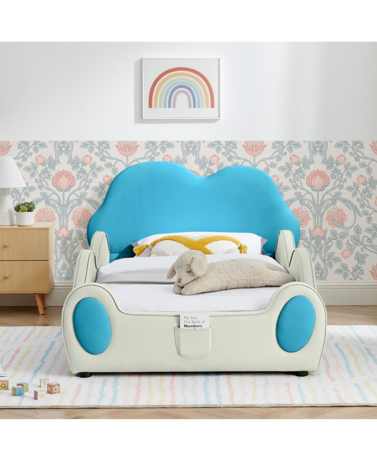 Click here for Rainsken Twin Cute Cloud Floor Bed Frame  with Saf... prices