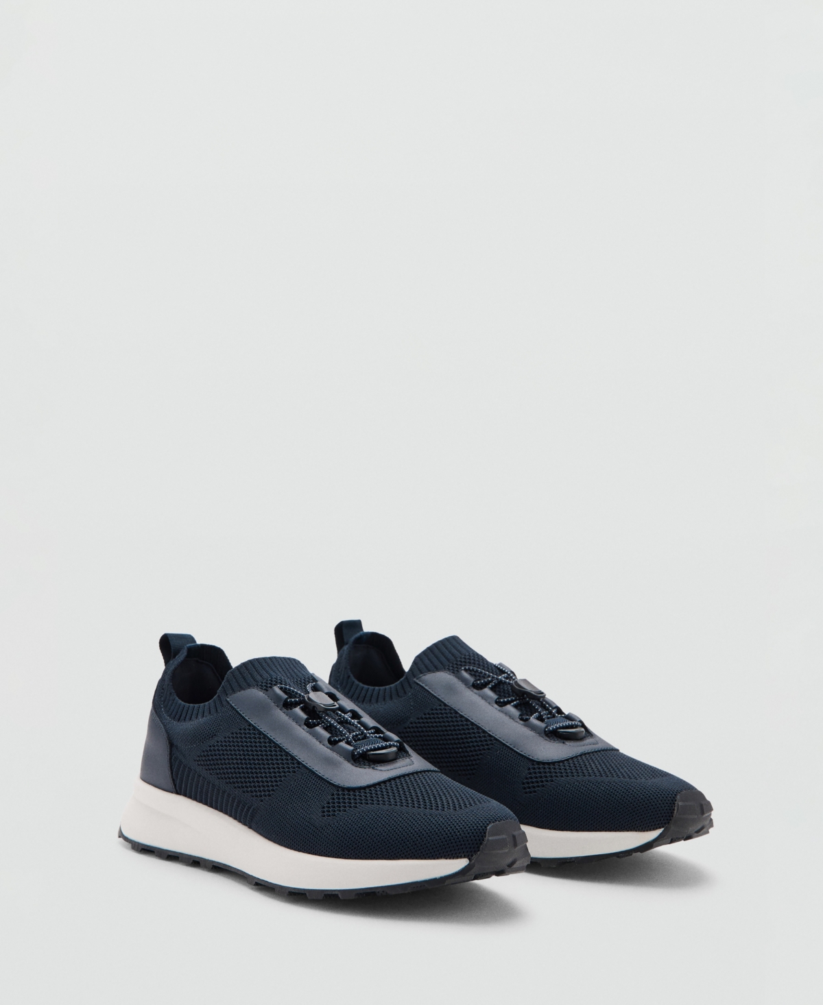 Click here for Mango Mens Laces Combined Sneakers - Navy prices
