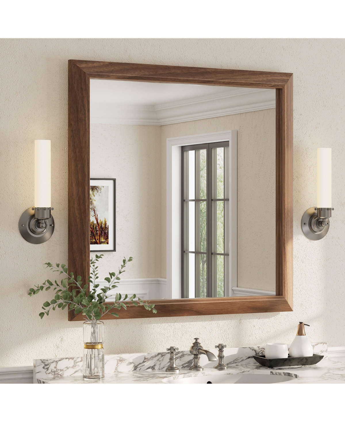 Click here for Apmir 36 x 36 Inch Thick Metal Framed Wall Mirrors... prices