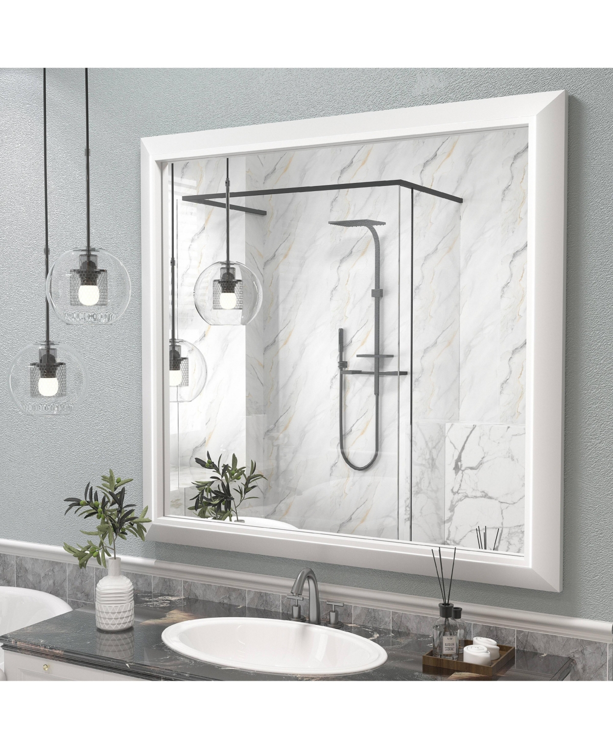 Click here for Apmir 38 x 40 Inch Thick Metal Framed Wall Mirrors... prices