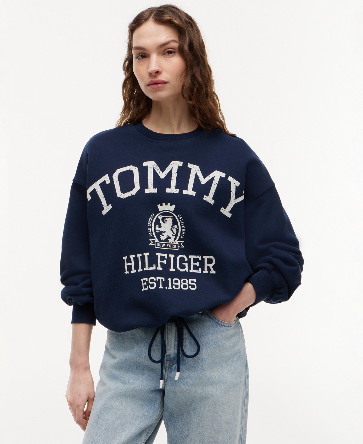 Click here for Tommy Hilfiger Womens Cotton-Blend Round Neck Swea... prices
