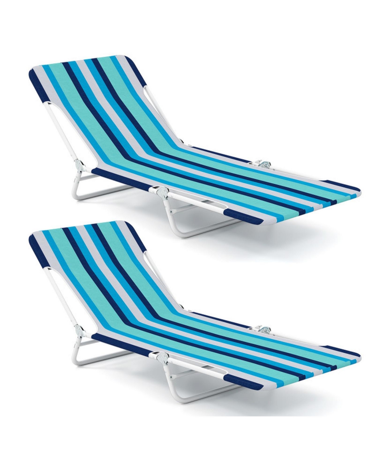 Click here for Sugift 2 Pieces 5-Position Lay Flat Beach Recliner... prices