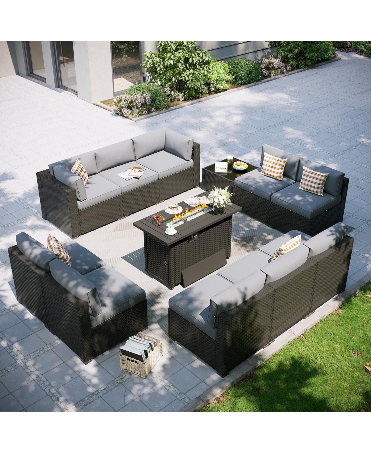 Click here for Aoxun 12-Piece Outdoor Wicker Patio Conversation S... prices