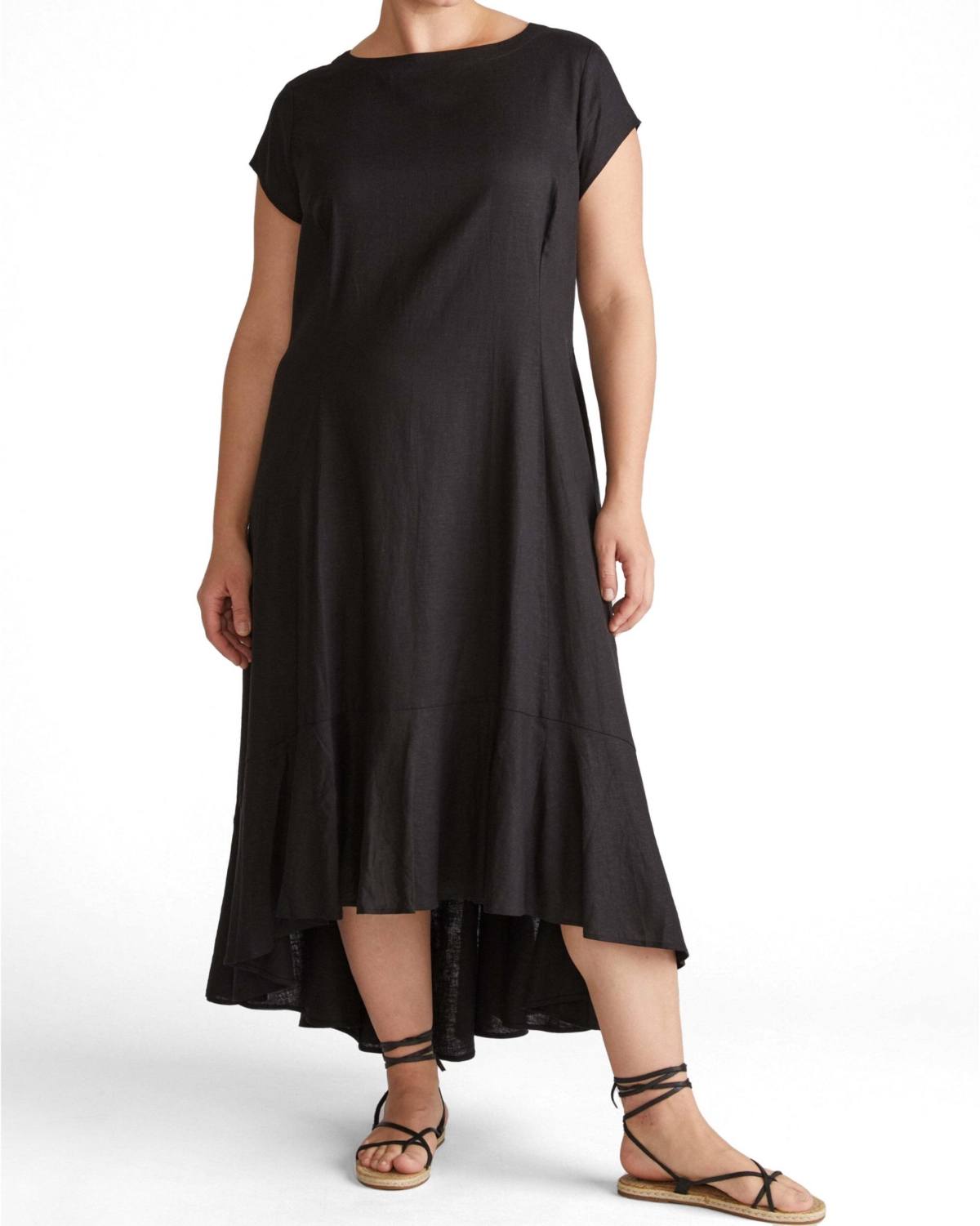 Click here for Universal Standard Plus Size Sunset Linen Flounce... prices