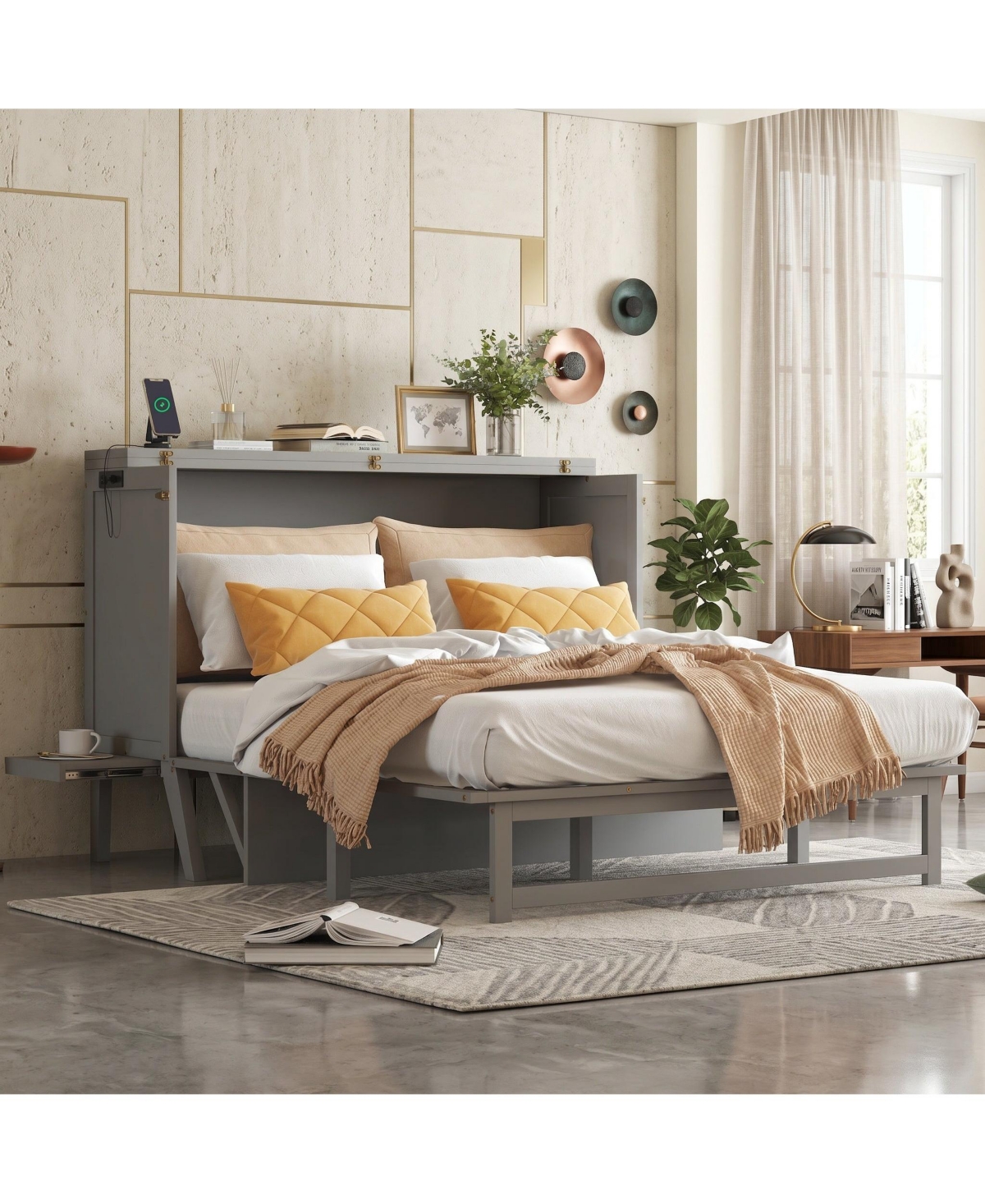 Click here for Sailvan Queen Size Murphy Bed with Usb Port Shelve... prices