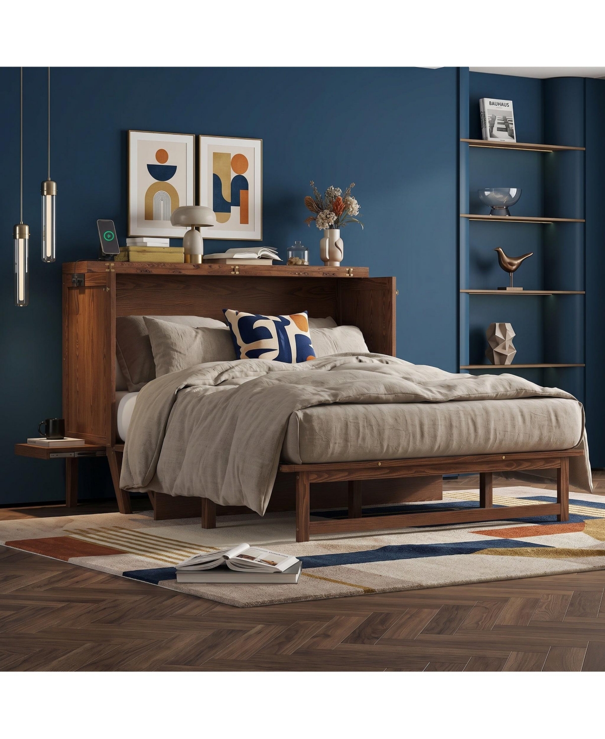 Click here for Sailvan Queen Size Murphy Bed with Usb Port Shelve... prices