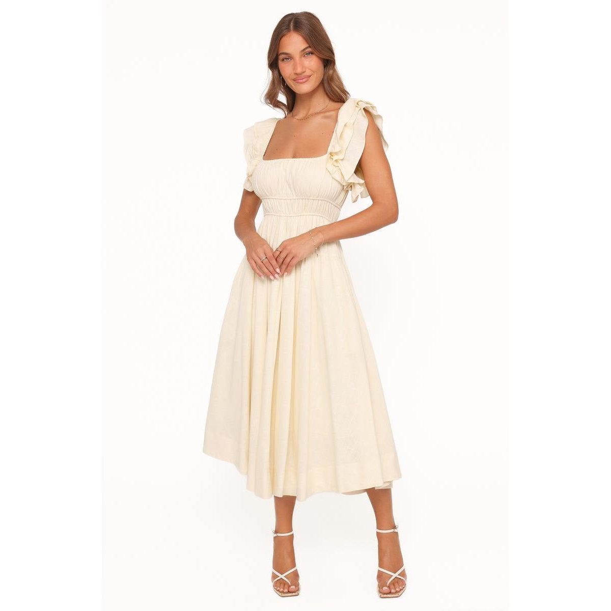 Click here for Petal and Pup Womens Linda Midi Dress - Butter yel... prices