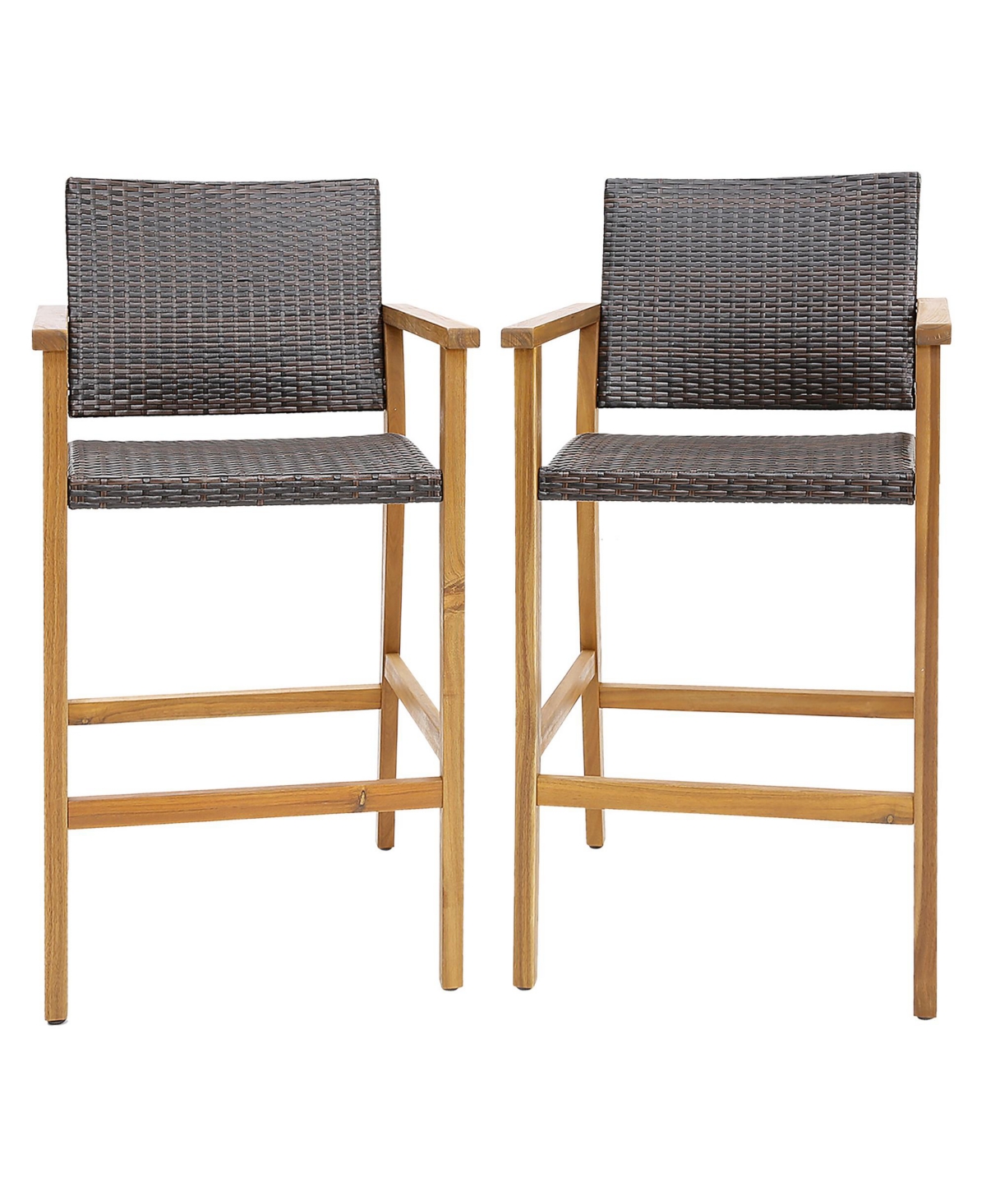 Click here for Gymax Patio Rattan Bar Stool Set of 2 Outdoor Pe W... prices
