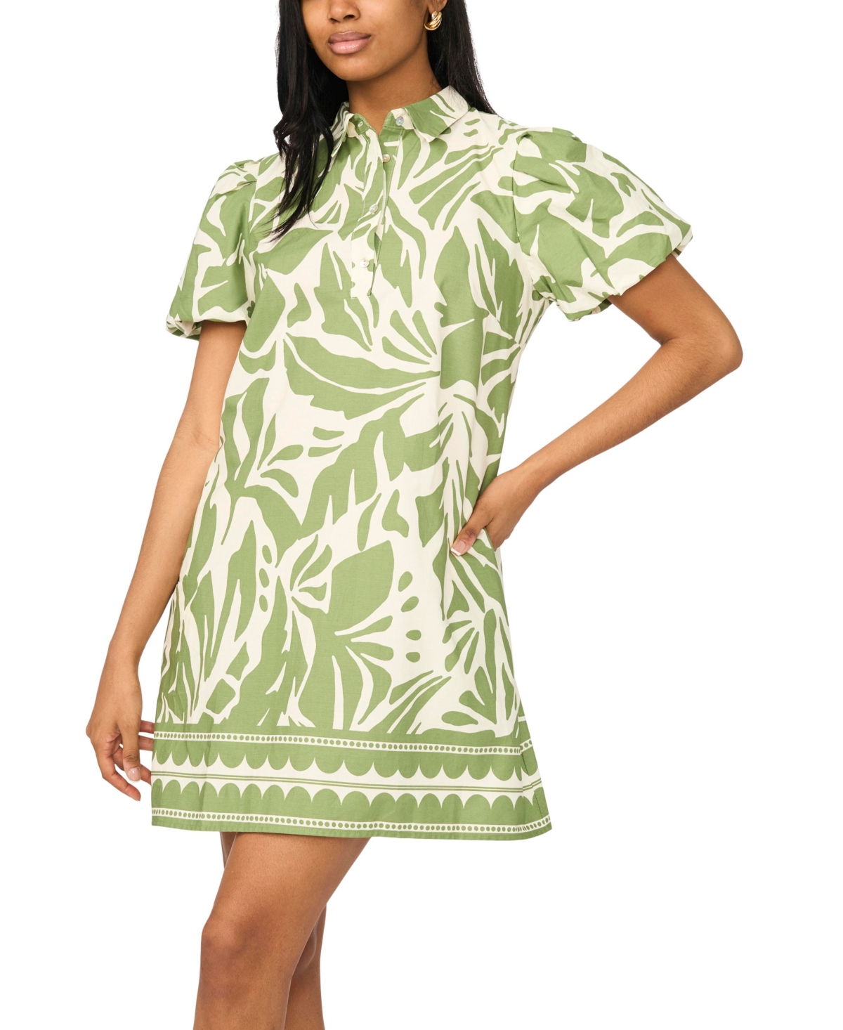 Click here for Msk Womens Short-Sleeve Button Collar Dress - Ivor... prices