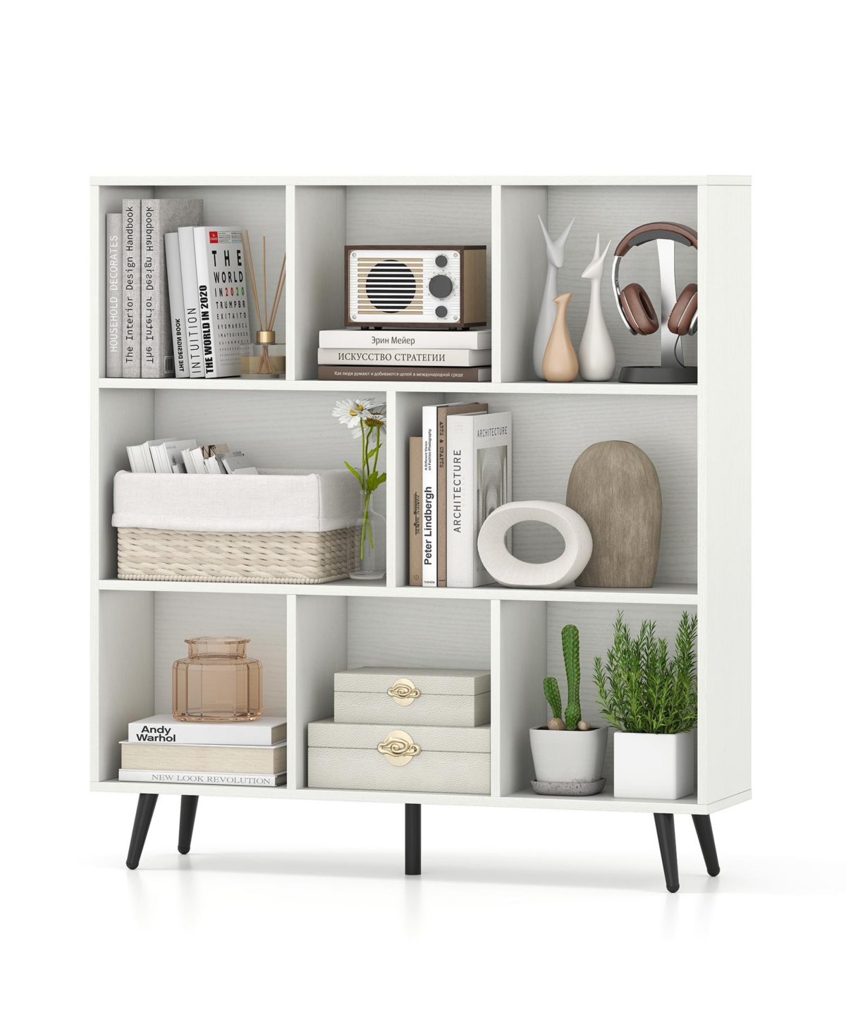 Click here for Gouun 8-Cube Bookcase with Tapered Metal Legs and... prices