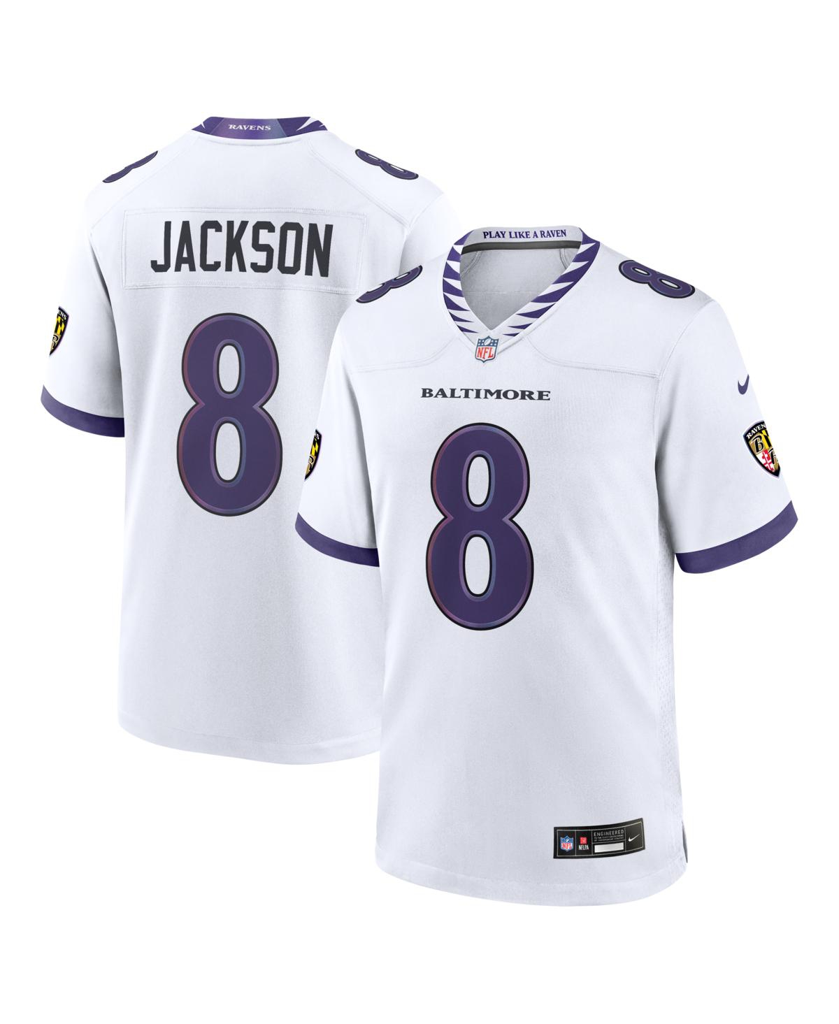 Click here for Nike Mens Lamar Jackson White Baltimore Ravens Gam... prices