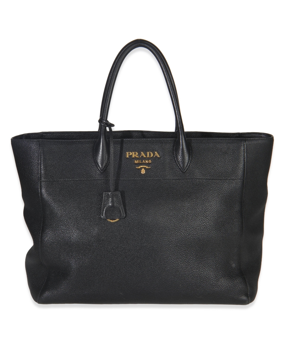 Click here for Pre-Owned Prada Black Vitello Daino Shopping Tote... prices